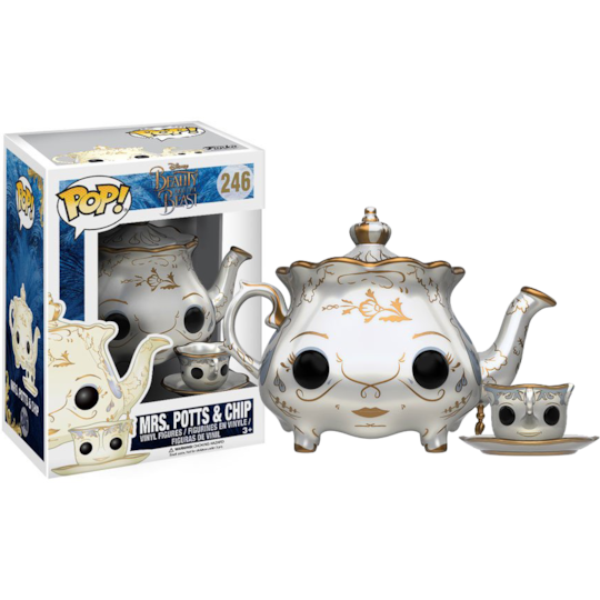 Funko Pop Potts & Chip #246 - Sra Potts - A Bela E A Fera - Beast and ...