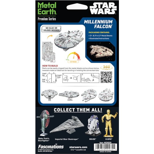 Millennium Falcon Premium Series Kit de Montar de Metal - Metal Earth ...