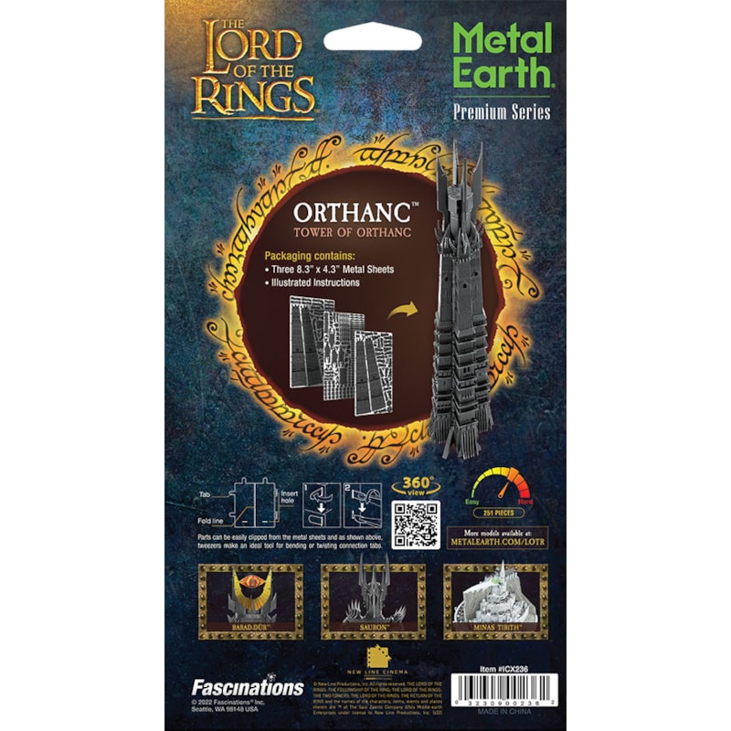 Orthanc Torre de Isengard Saruman Kit de Montar de Metal Deluxe - O Senhor dos Anéis - Metal ...