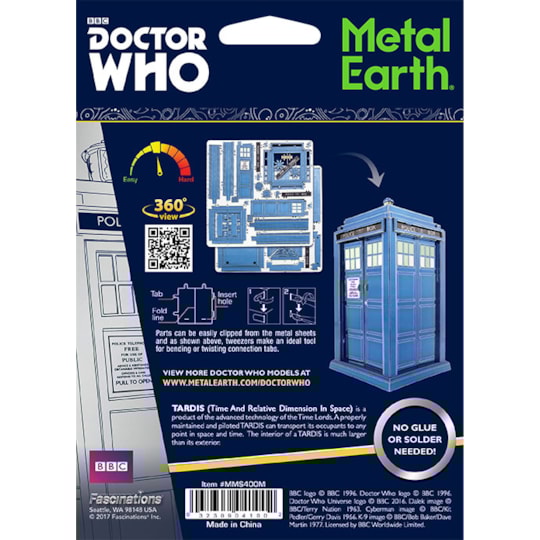 Tardis Kit de Montar de Metal - Doctor Who - Metal Earth - Fascinations ...