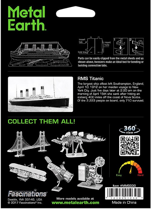 Lego Titanic Ship Metal Earth RMS Titanic 3D Metal Model Kit - Premium ...